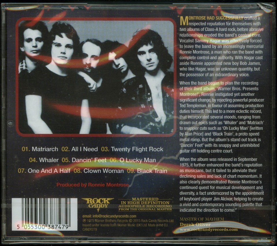 Montrose Warner Bros. Presents Montrose! CD new Rock Candy Records ...
