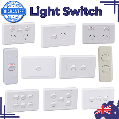 10A Amp 250V Double Power Point Wall Socket Outlet Light Switch 1 2 3 4 ...
