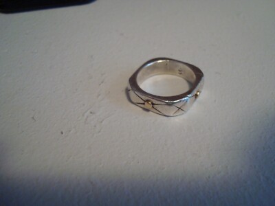 Authentic William Spratling Sterling Silver and Gold Dot Ring 1960s ...