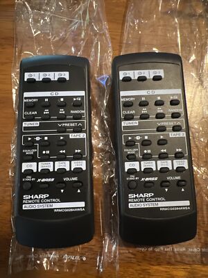 2 SHARP SHELF MINI CD SYSTEM REMOTE CONTROLS RRMCG0264AWSA CD-BA2600 ...