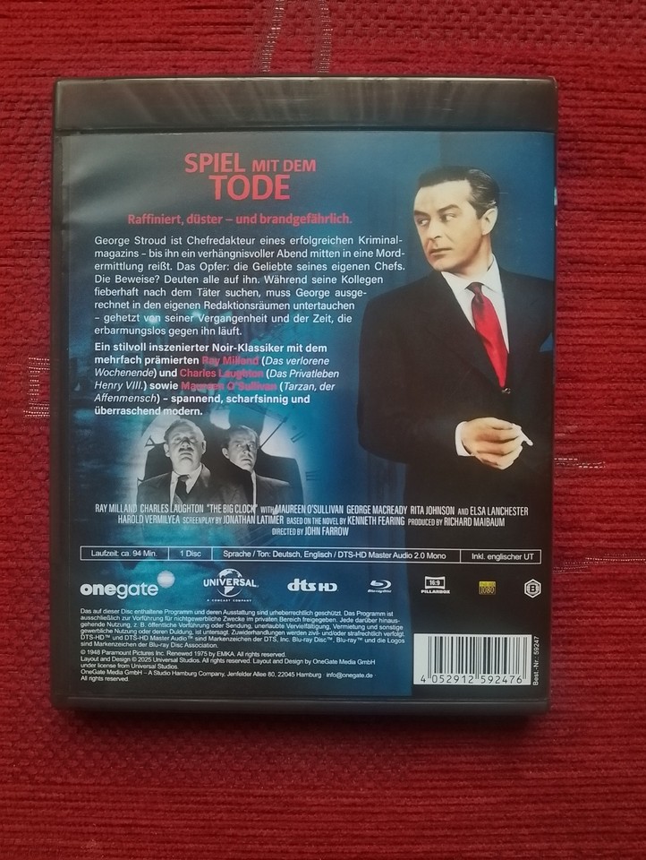 Spiel mit dem Tode (Blu-ray) Thriller m. Ray Milland | eBay.de