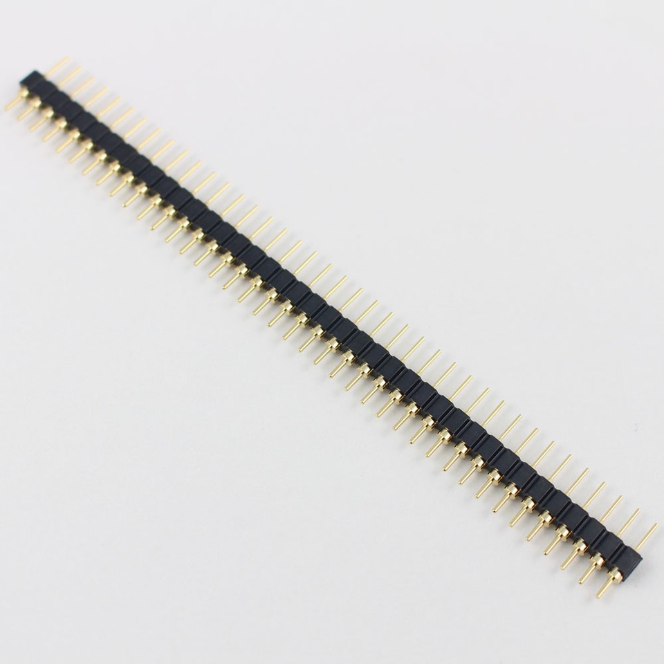 10Pcs Gold Plated 2.54mm Male 40 Pin Single Row Straight Round Pin ...
