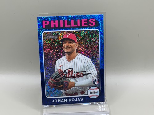 2024 Topps Heritage Johan Rojas Chrome Blue Sparkle #171 Phillies ...