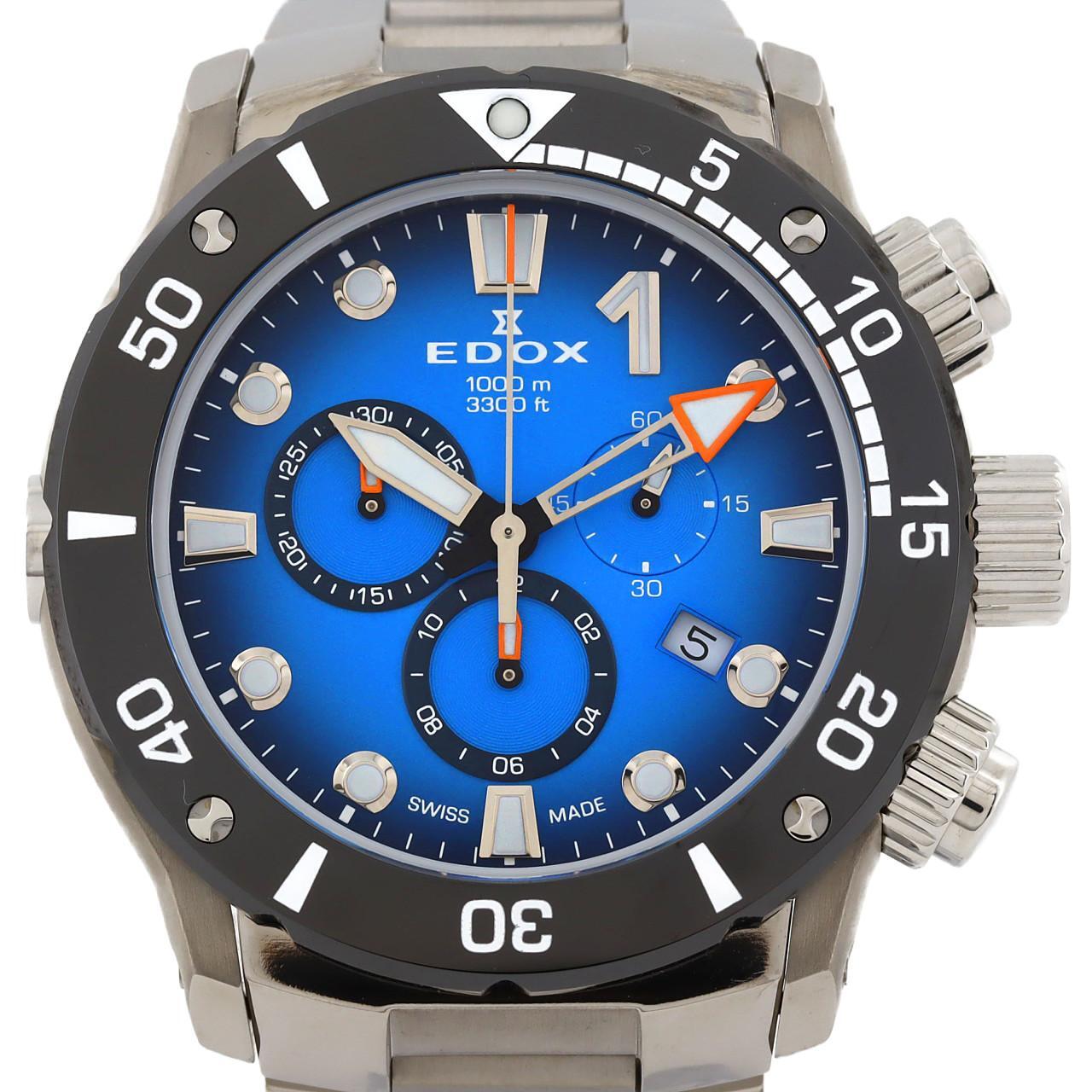 Edox Chrono Offshore 1 Chronograph TI 10242-TINM-BUIDN TI watch men ...