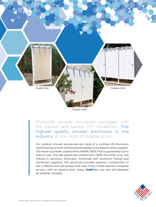 Outdoor Shower Enclosure - Todd Pod - Easy Install, Durable, Outdoor ...