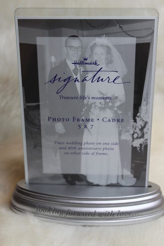 Hallmark Signature 5x7 Glass Photo Picture Frame Wedding Anniversary 2 ...