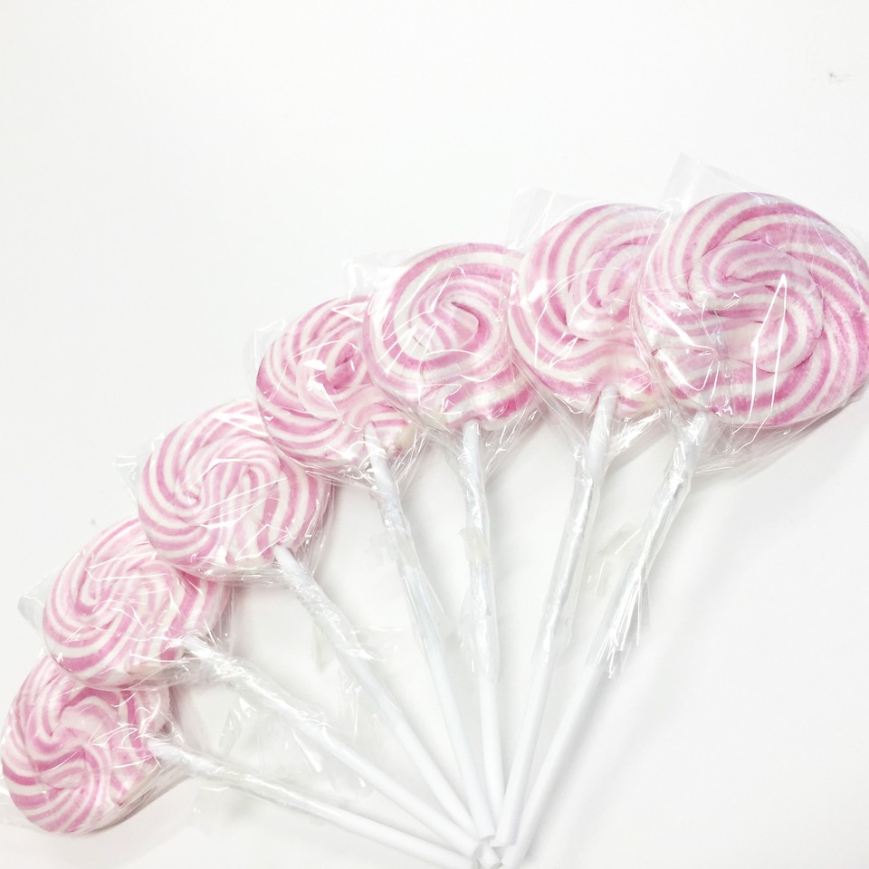 20 PINK AND WHITE WHEEL POPS RETRO ROCK CANDY BABY SHOWER WEDDING ...