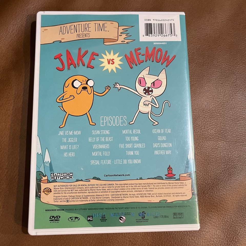 Adventure Time Jake vs Me-Mow DVD Cartoon Network 2012 16 Episodes ...