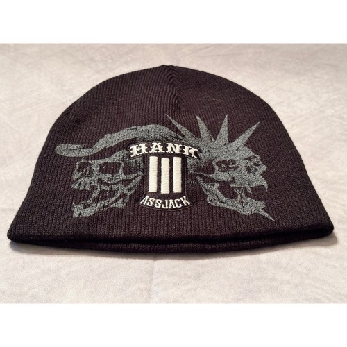 Hank III skull hat knit black Hank Williams III Hank 3 beanie hat NWOT ...
