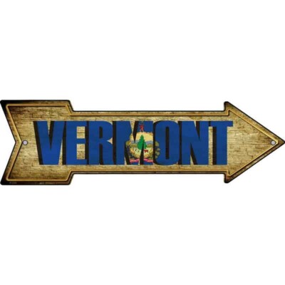 Vermont Novelty Embossed Metal Arrow Sign Directional 17" x 5" Wall ...