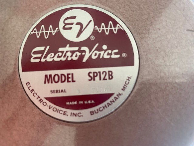 Electro Voice SP12B VINTAGE Single Working SPEAKER | eBay