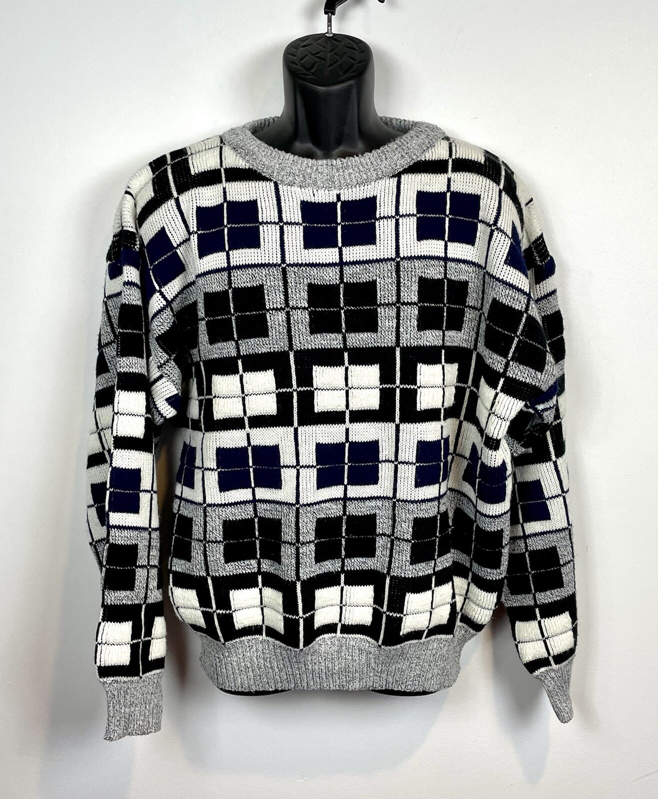 Vintage 80s 90s Northwest Territory Window Pane Sweat… - Gem