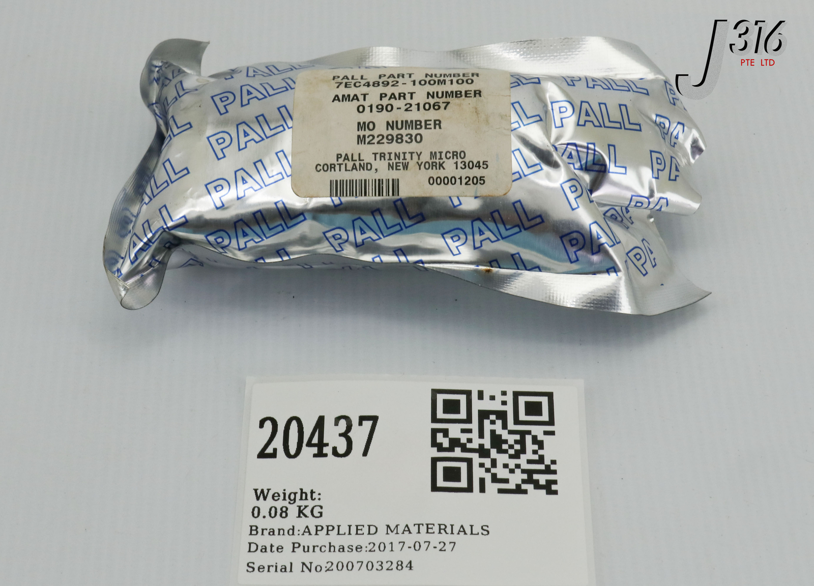 20437 APPLIED MATERIALS ASSY FILTER/DIFFUSER LOADLOCK (NEW) 0190-21067 ...