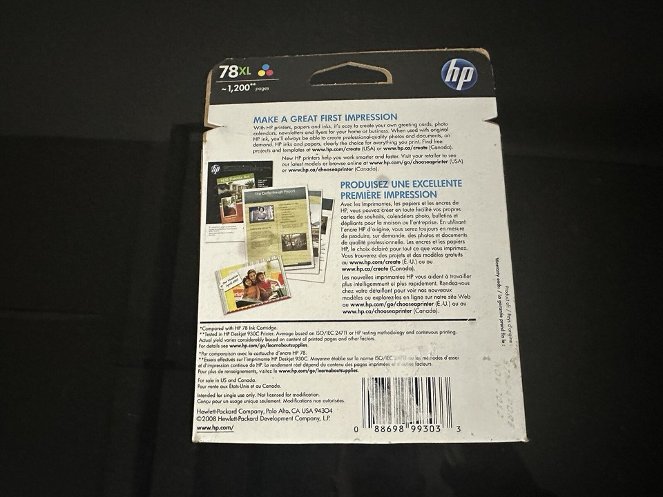 Sealed Genuine HP 78XL High Yield Tri-Color Ink Cartridge C6578AN | eBay