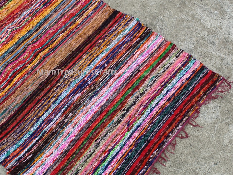 Chindi Rug Area Rag Rug Home Decor Bohemian Large Indian Carpet Floor ...