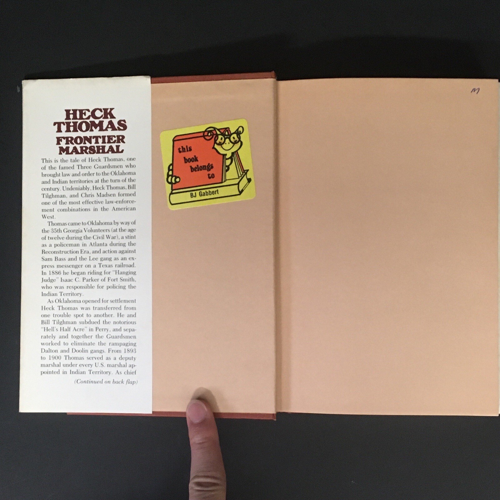 Heck Thomas Frontier Marshal by Glenn Shirley 1962 285 Pages HB DJ VGUC ...