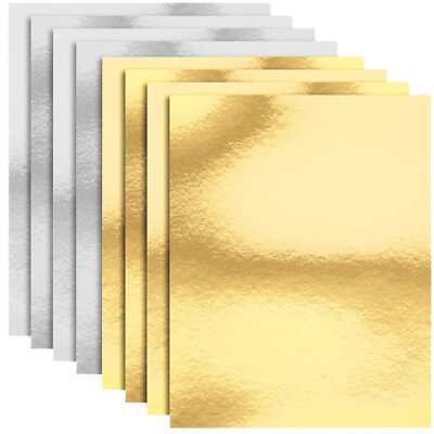Pack of 8 Sheets A4 Metallic Golden Silver Activity Card Art DIY Xmas ...