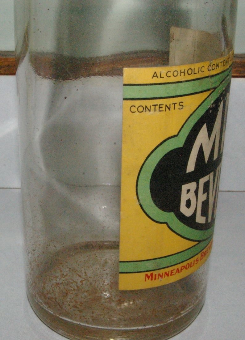 Quart Bottle Malt Beverage Prohibition Minneapolis Brewing Co Grain ...