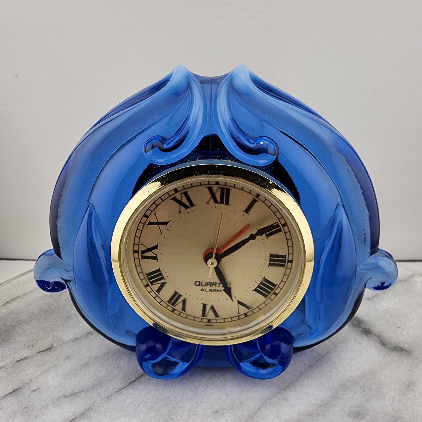 Vintage Fenton Blue Glass Alarm Clock, Tested & Working | eBay