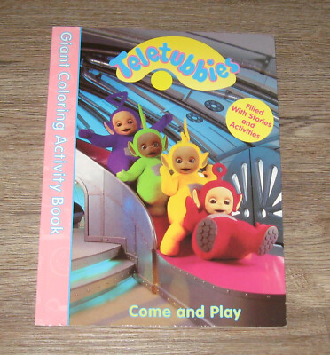 Come and Play TELETUBBIES Giant Coloring Activity BOOK with stories! 90 ...