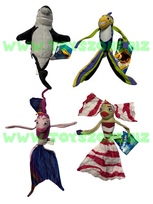 ** L@@K ** Set of 4 SHARK TALE Plush 10" - 12" NEW with TAGS !! PLUS ...