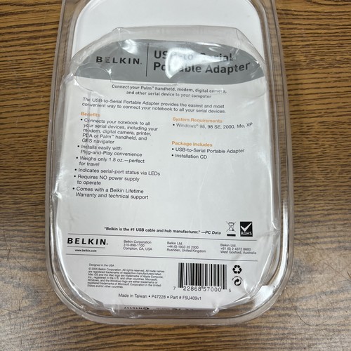 Genuine Belkin USB-to-Serial Portable PC Adapter | eBay