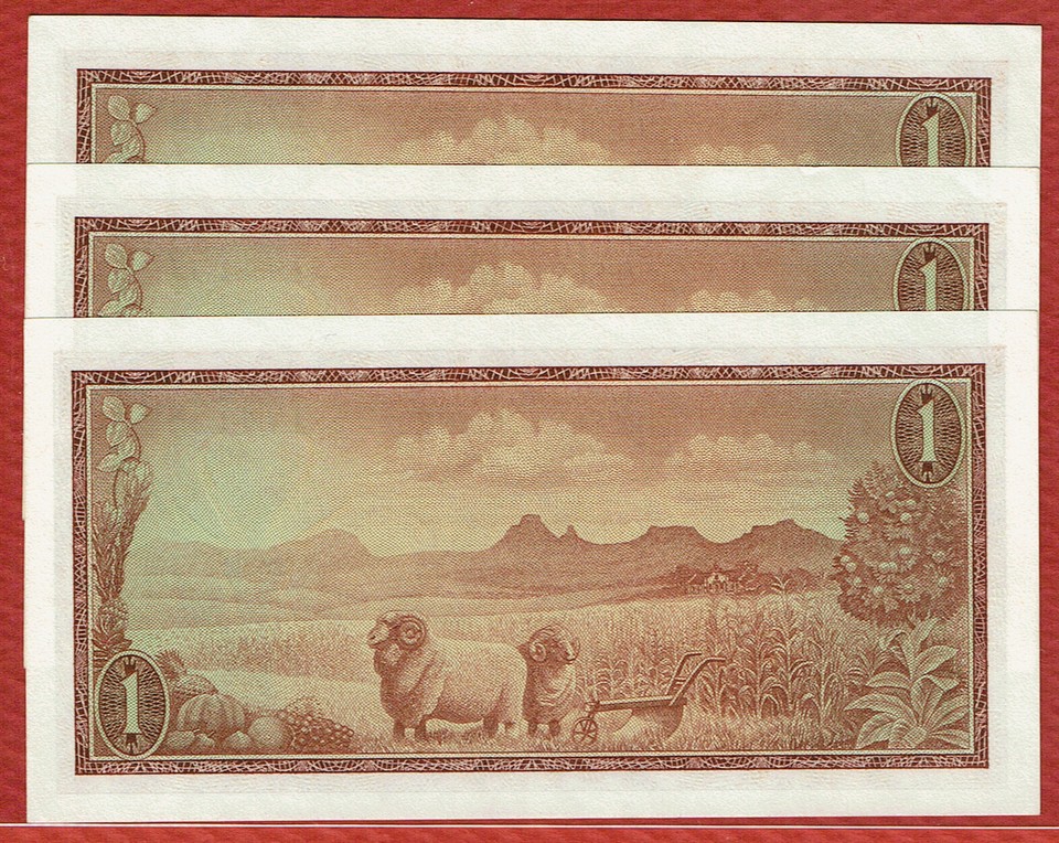 SOUTH AFRICA ND(1966) 1 RAND SIGNATURE #4 G. RISSIK (PICK#109a) GEM CU ...