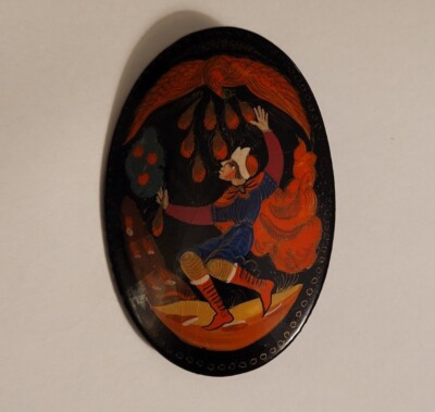 Russian Brooch Lacquer Vintage Firebird Handpainted And Signed | eBay