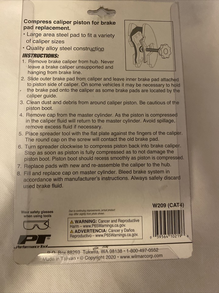 Performance Tool Brake Pad Spreader | eBay