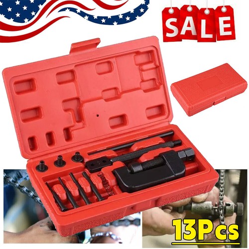 13PCS Heavy Duty Motorcycle Bike Chain Splitter / Breaker Link Riveting ...