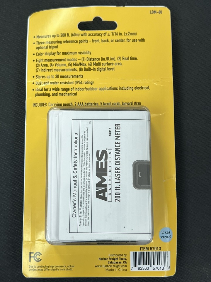 AMES INSTRUMENTS LDM-60 200 Ft. Laser Distance Meter 57013 | eBay