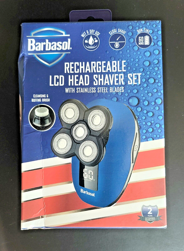 Barbasol Rechargeable LCD Wet/Dry Head Shaver Set CBT1-9000-BLU | eBay