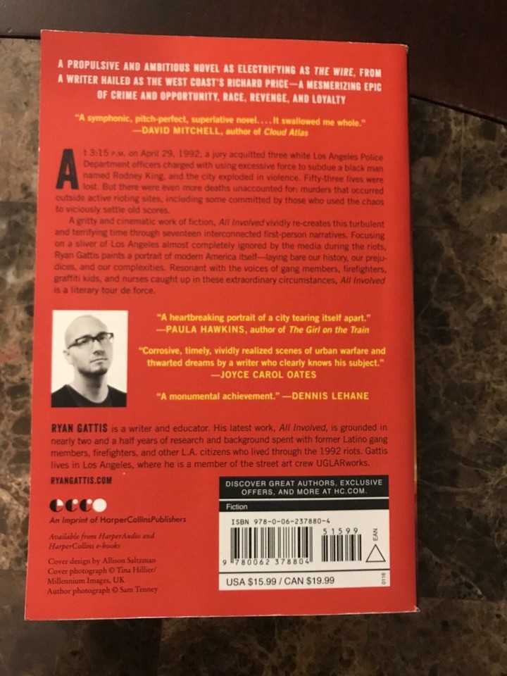 All Involved A Novel by Ryan Gattis Paperback Book 9780062378804| eBay