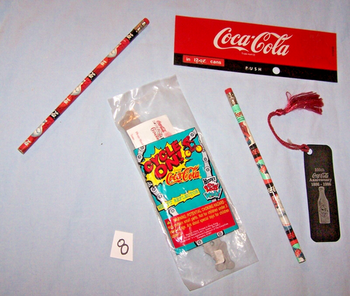 Lot of Vintage Coca Cola Coke Items-Pencils, Bookmark, Wrist Reflector ...
