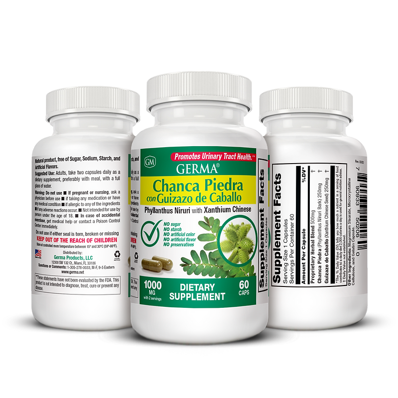 Germa® Chanca Piedra con Guizazo de Caballo 1000mg. 60 Capsules. | eBay