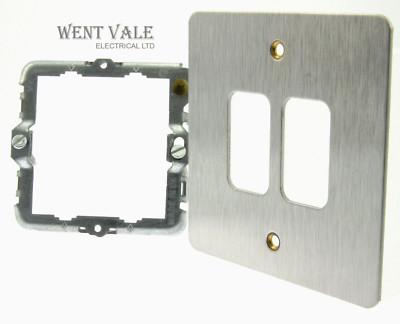 MK Edge - K14332 BSS - 2 Module Face Plate and Yoke For Grid Switch ...