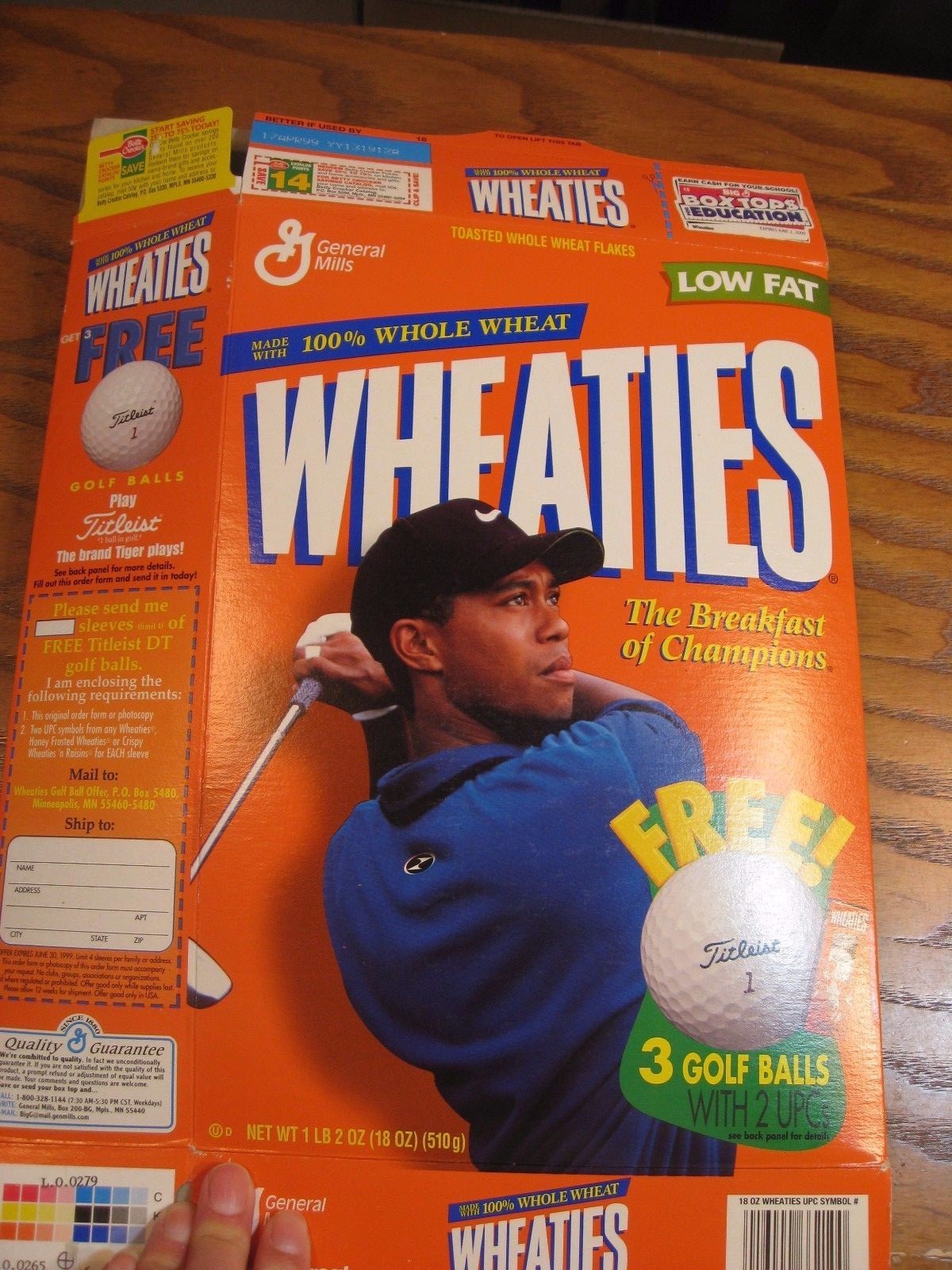 Wheaties Tiger Woods Limited Edition Empty Cereal Box 1999 | eBay