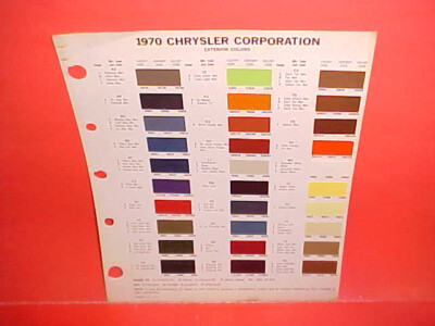 1970 PLYMOUTH BARRACUDA CUDA ROAD RUNNER SUPER BIRD GTX SATELLITE PAINT CHIPS 70 | eBay