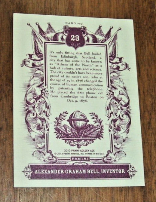 2013 Panini Golden Age Inventor Alexander Graham Bell Card | eBay