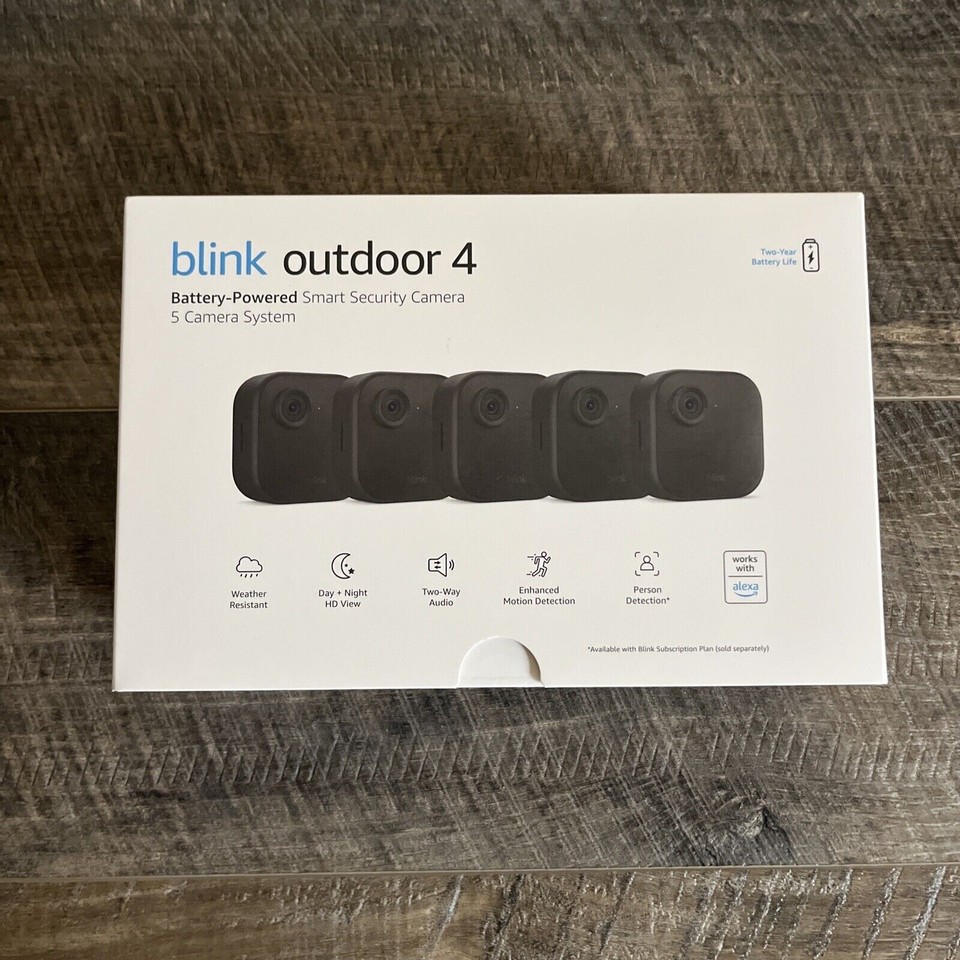 🔥New 2024 Blink Outdoor 4 (4th Gen) 5 Camera Wireless HD Home Security ...