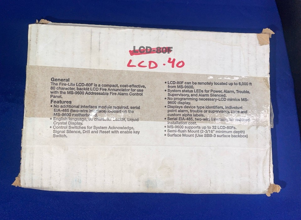 Fire-Lite LCD-80F Fire Alarm Annunciator 783008104481| eBay
