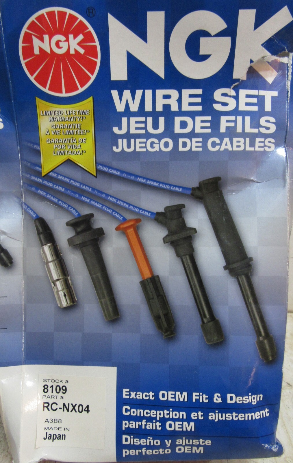 NORS NGK SPARK PLUGS 8109 RC-NX04 WIRE SET 1993-1998 MERCURY / NISSAN ...