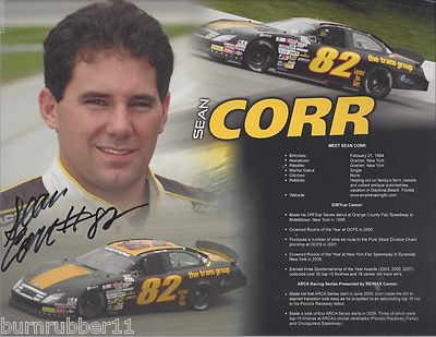 SIGNED 2010 SEAN CORR "THE TRANS GROUP FORD" #82 NON NASCAR ARCA SERIES ...