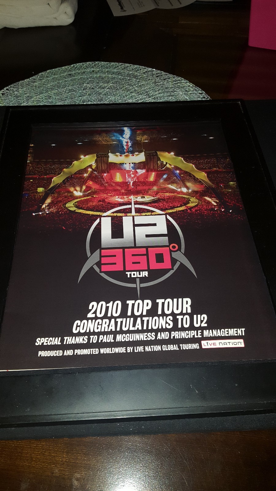 U2 360 Top 2010 Tour Rare Original Promo Poster Ad Framed! | eBay
