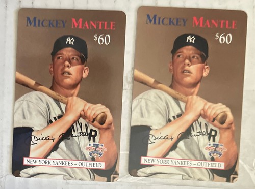 (2) Mickey Mantle Rare Baseball Phone Cards Cooperstown Hall Of Fame ...