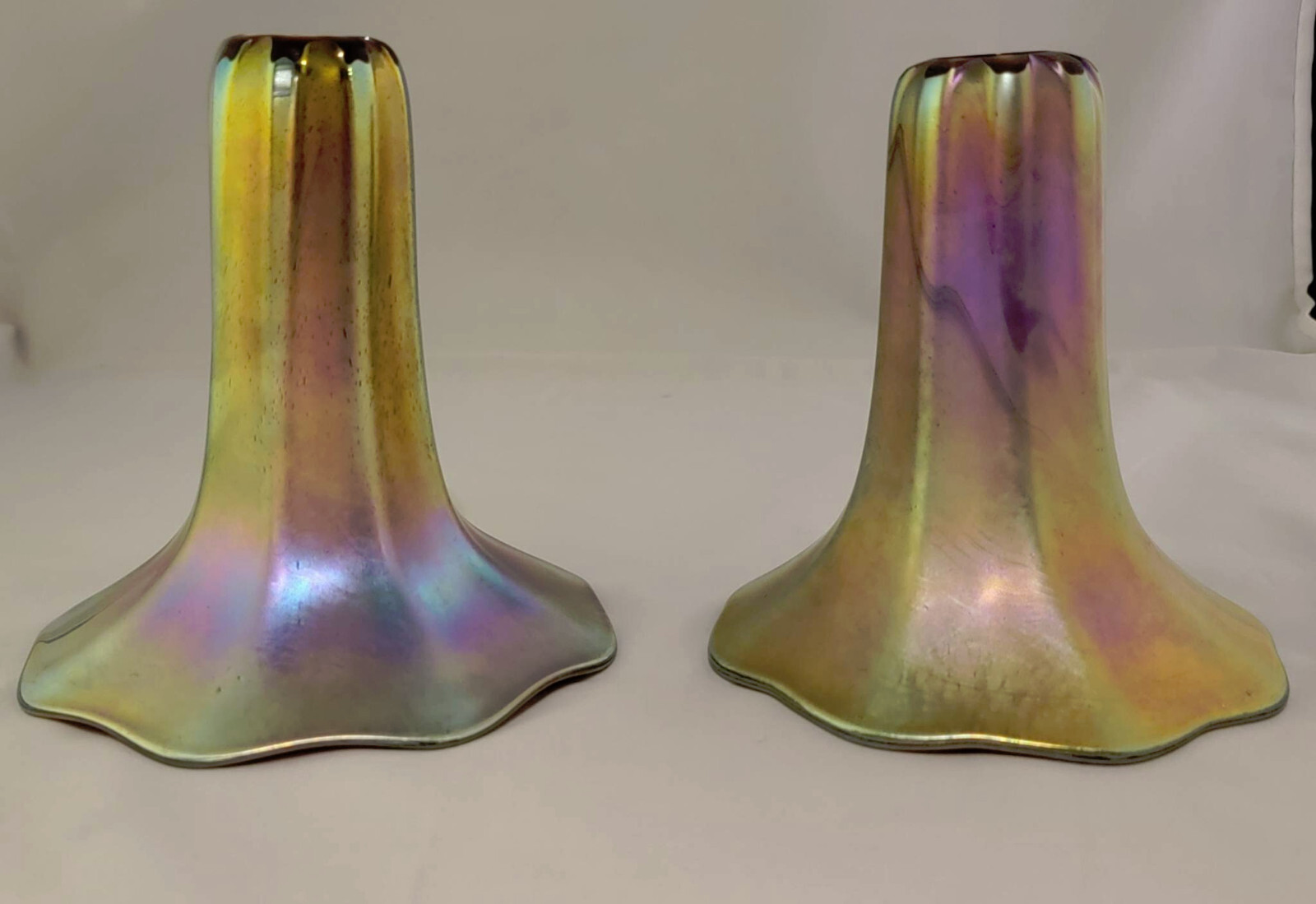 Large John Cook Art Glass Tulip Shades - Signed - 1980s | eBay