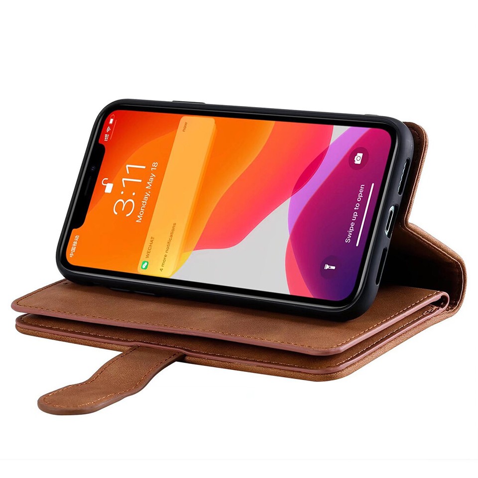 For Motorola Edge (2022) Wallet Case,Leather Zipper Magnetic Flip Card ...