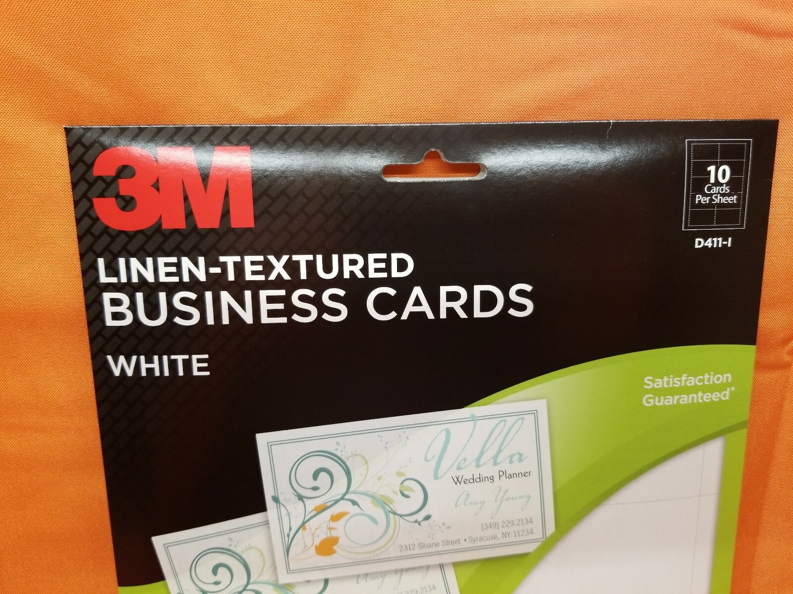 3M Linen White Business Card Stock 20 Sheets 200 Business Cards, D411-1 ...