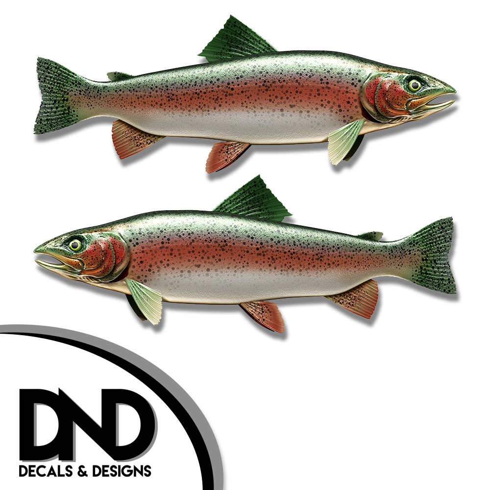 Trout - Fish Decal Fishing Tackle Box Bumper Sticker "5in SET" F-0980 D ...
