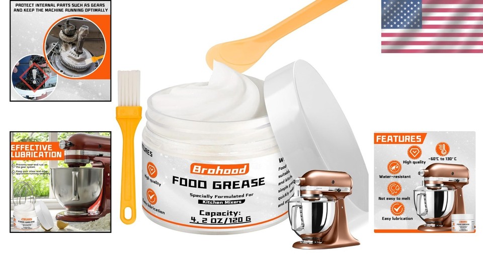 Food Grade Grease for Kitchenaid Stand Mixer, 4 Oz Food Safe Grease ...